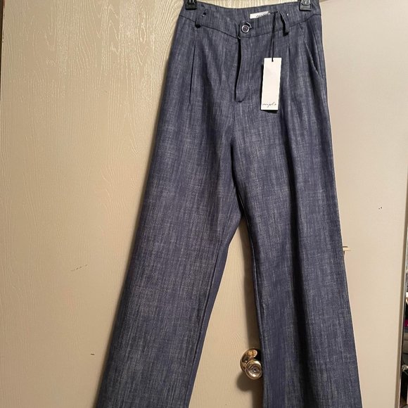 anjel's | Jeans | Nwt S Raw Denim Wide Leg Palazzo Made In Italian ...